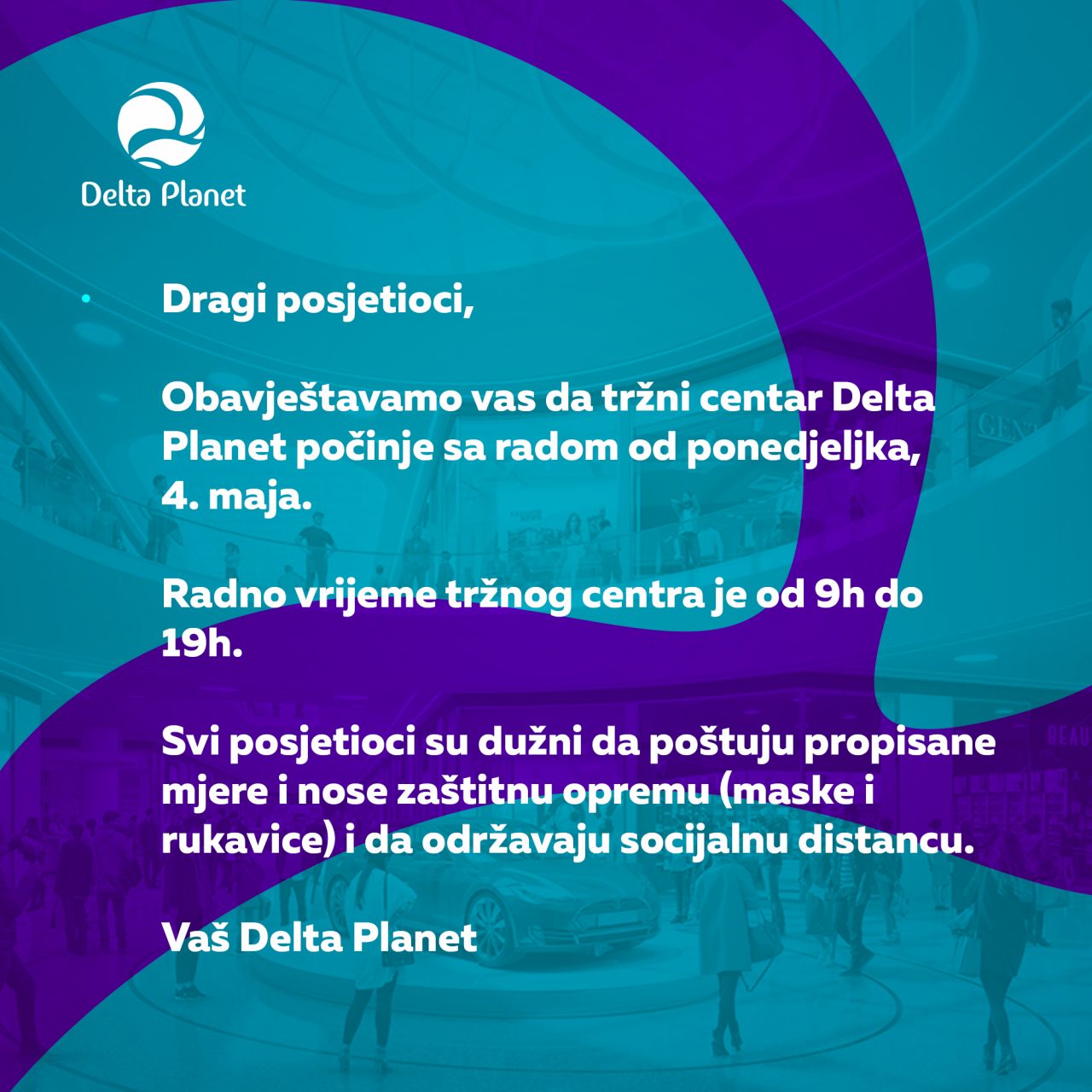 DELTA PLANET POČINJE SA RADOM - PONEDJELJAK 4. MAJ OD 9h | Delta Planet ...